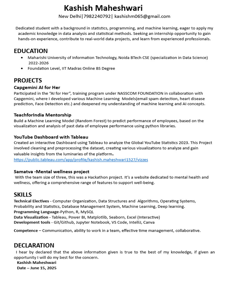 Kashish Resume | PDF