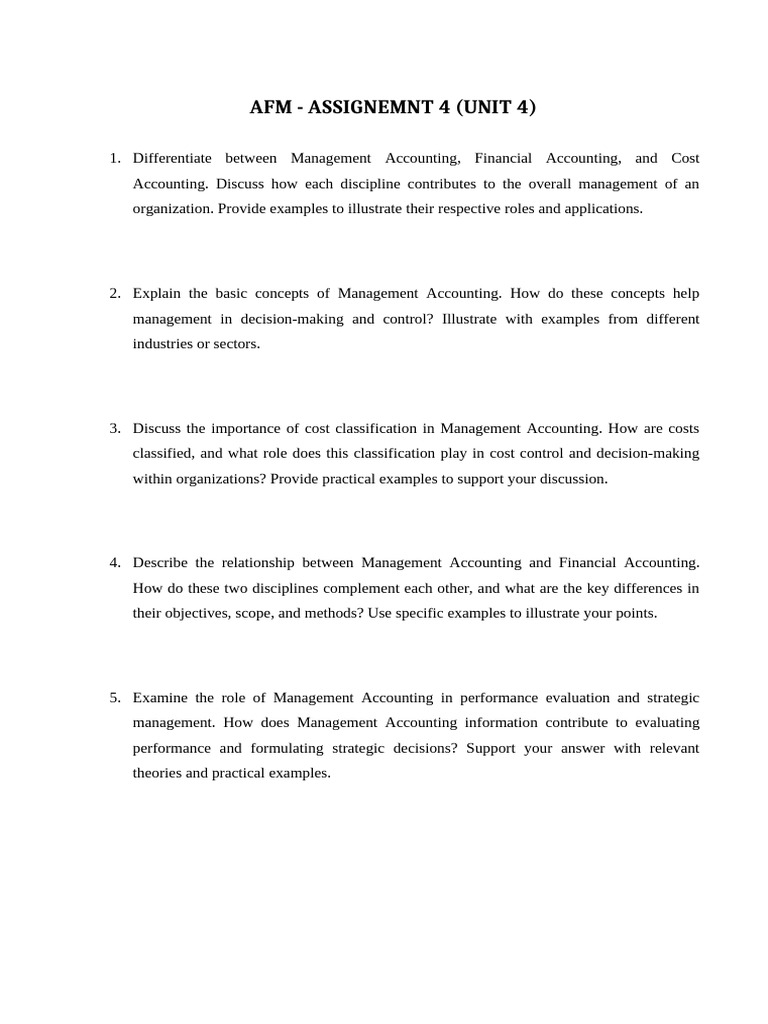 Mba 1 Afm Assignment (Unit 4) | PDF