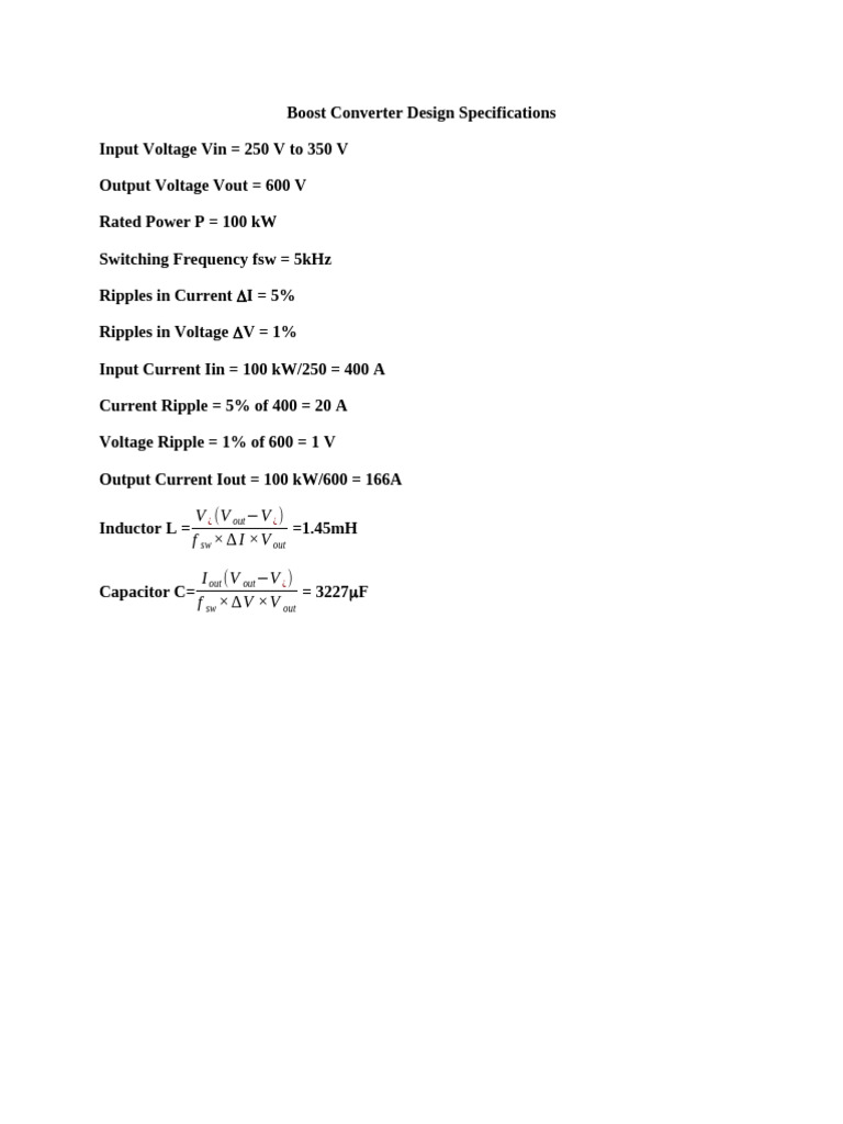 Boost Converter Design | PDF