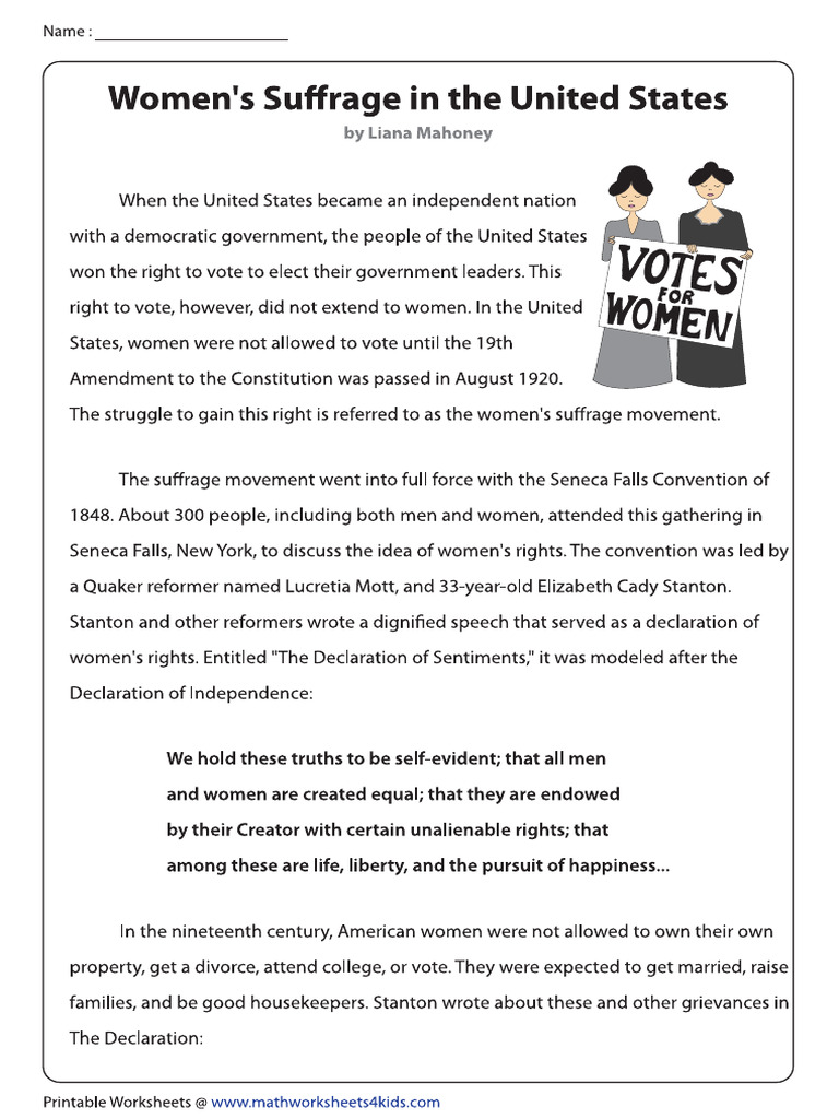 Womens Suffrage Reading | PDF