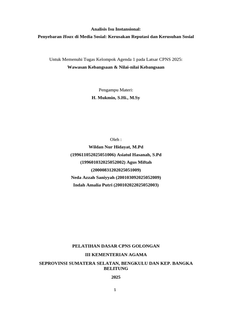 Penyebaran Hoax dan Dampaknya di Indonesia | PDF