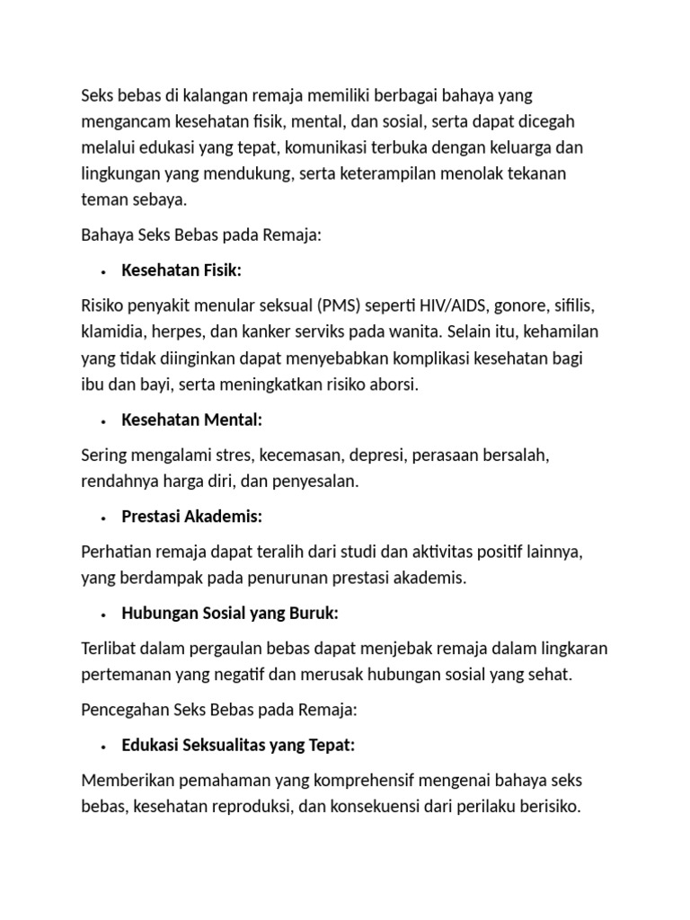 Seks Bebas Di Kalangan Remaja Pdf