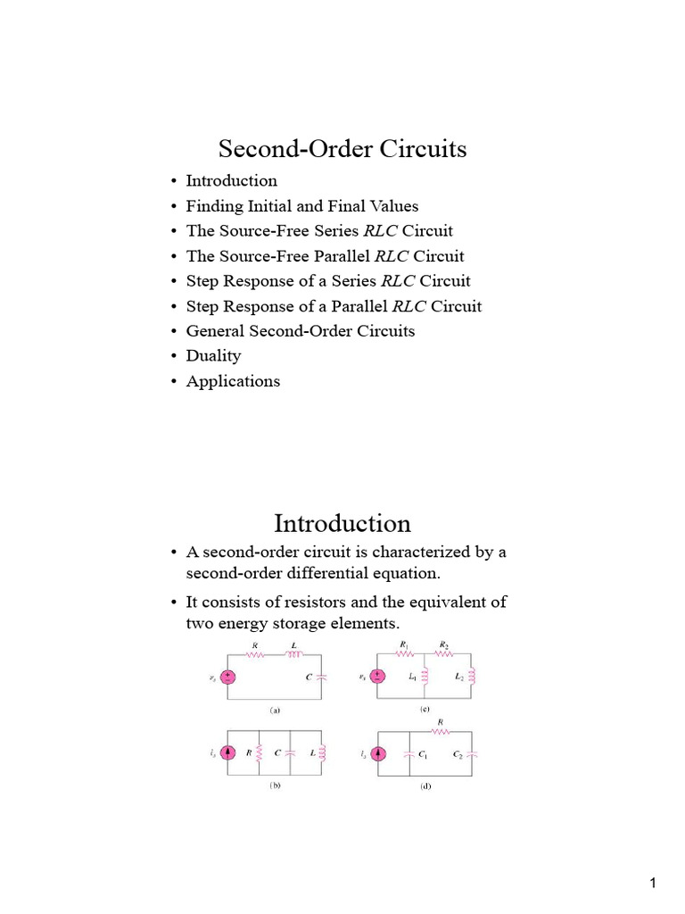 Lecture 2.1 Second-Order | PDF | Electrical Network | Damping