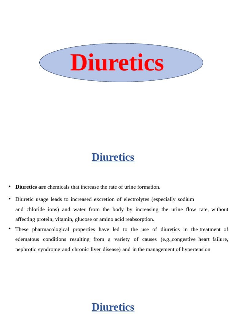 Diuretics 241126055651 039bd5d0 | PDF | Edema | Heart Failure