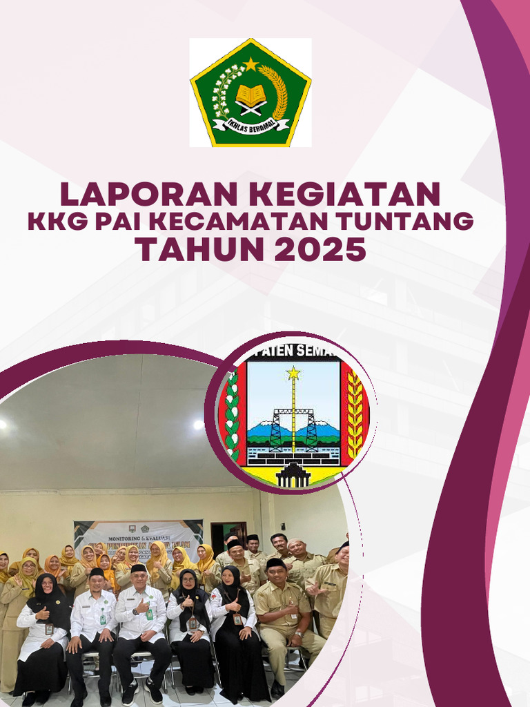 Merah Jambu Sampul Laporan Kegiatan Tahunan A4 Dokumen | PDF