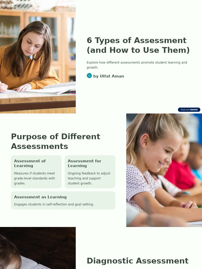 Understanding 6 Types of Assessments | PDF | Educational Assessment ...