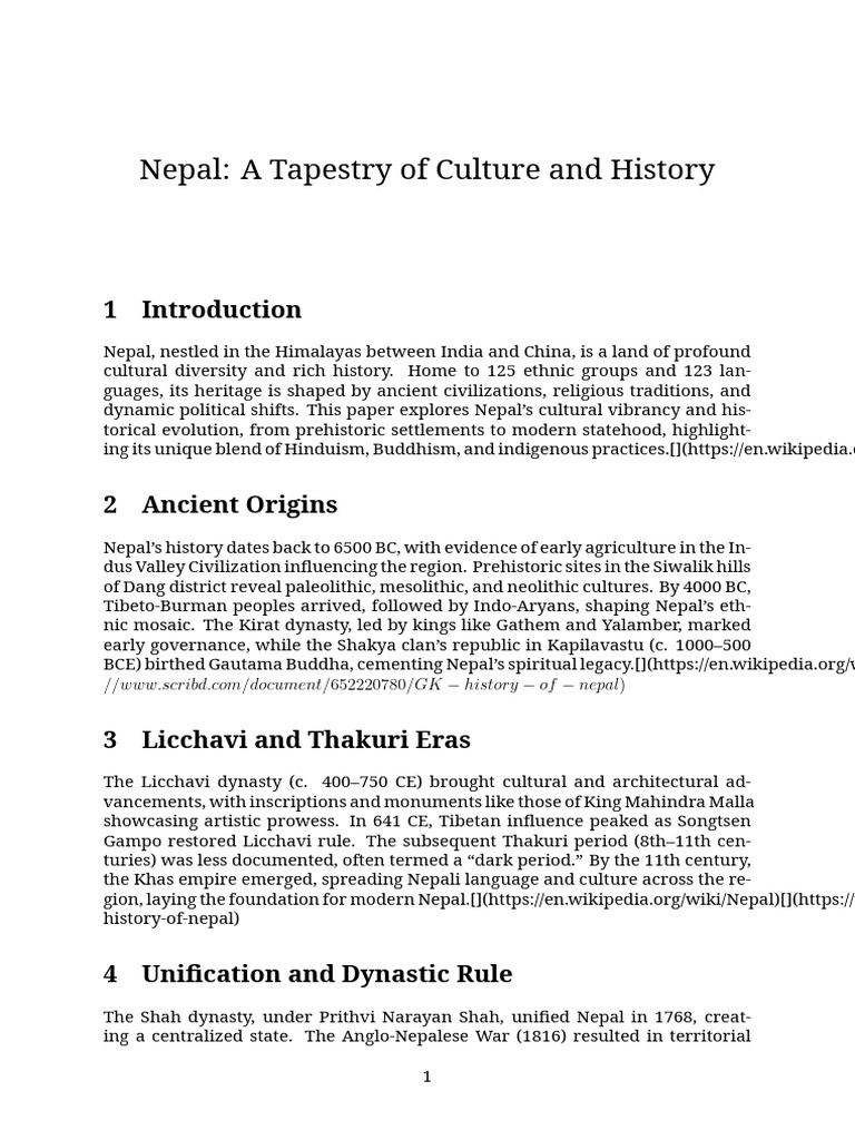 Nepal's Cultural and Historical Journey | PDF | Nepal