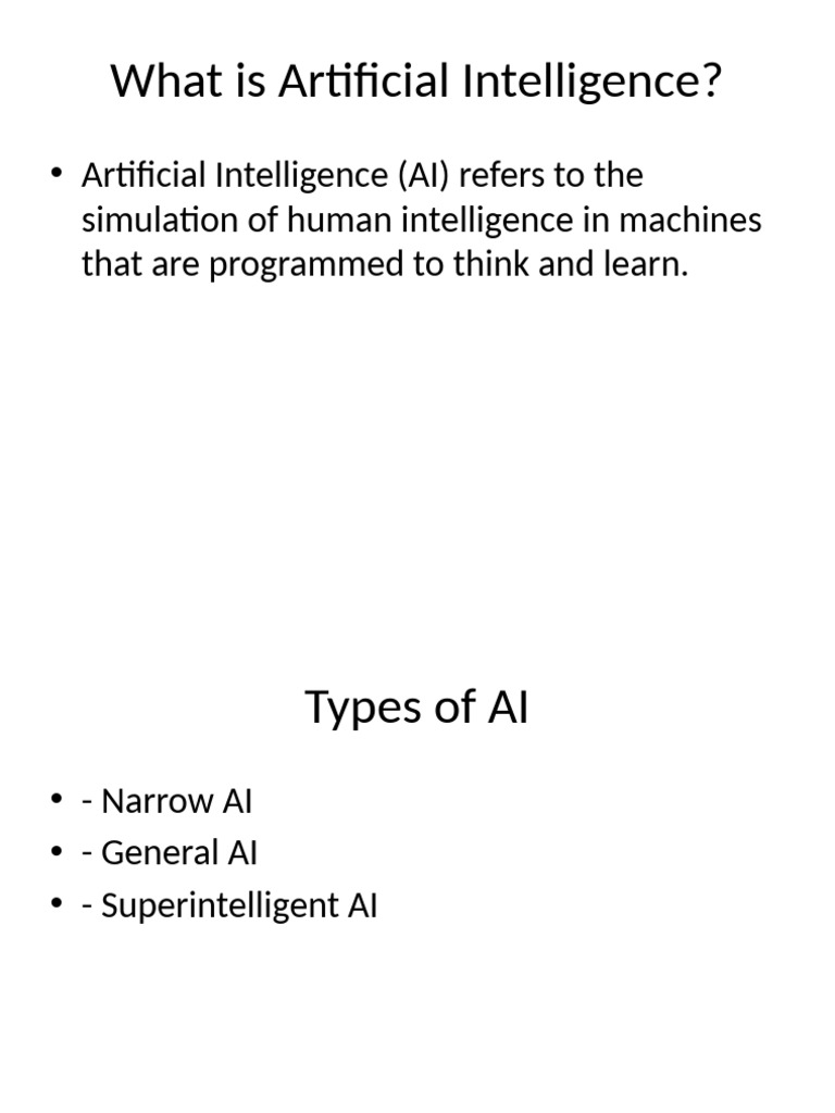 Understanding Types of Artificial Intelligence | PDF
