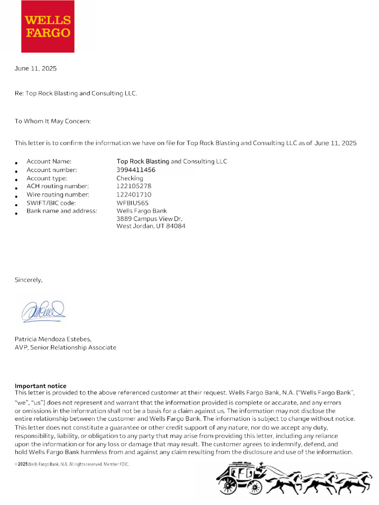 Citi Bank Verification Letter (1) Q | PDF