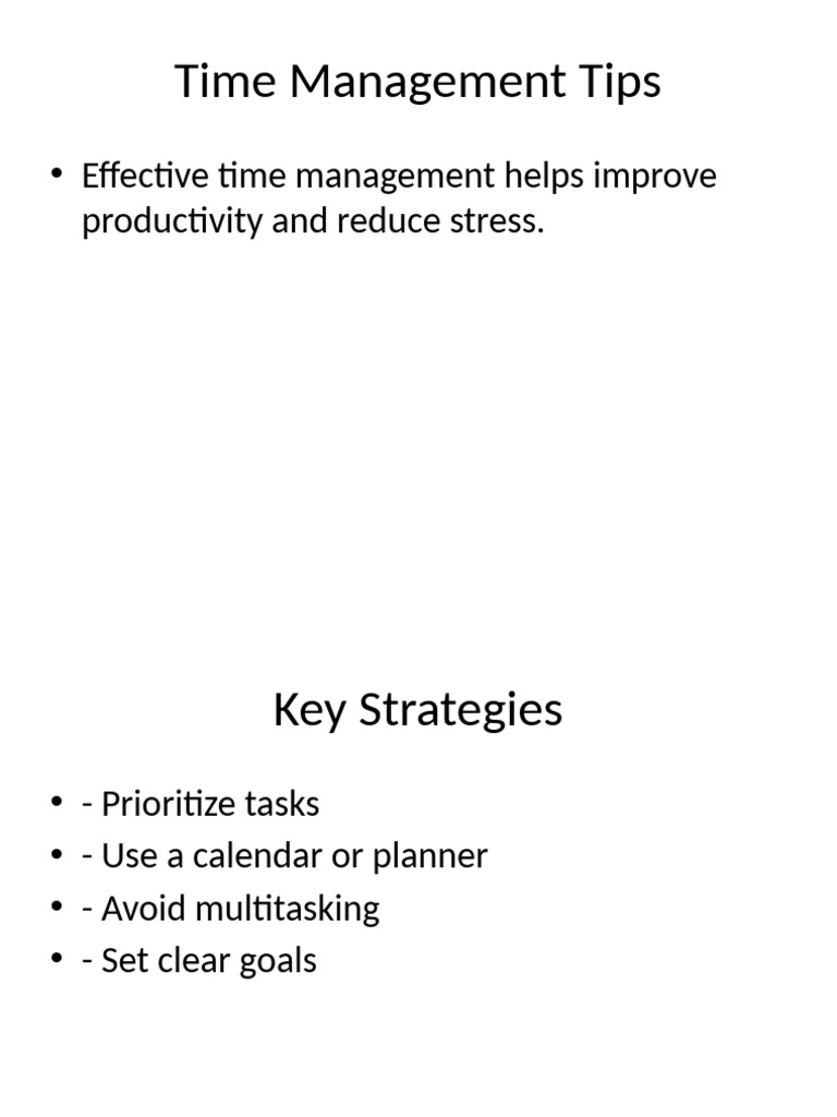 Time Management Tips | PDF