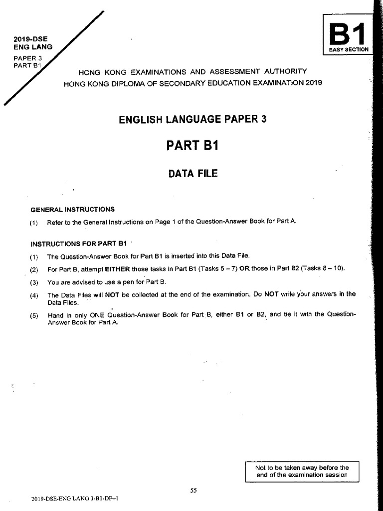2019 Dse Eng Lang 3 b1 DF | PDF