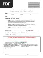 Chime Direct Deposit Authorization Form | PDF