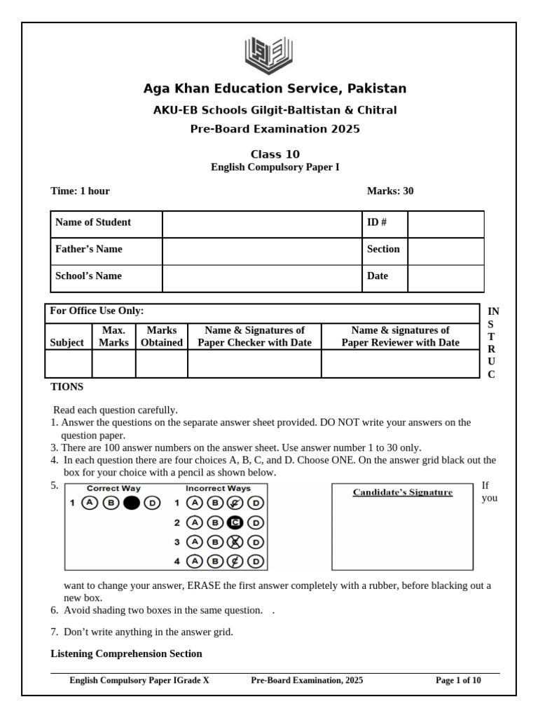Class 10 Reading Comprehension Test | PDF | Gift | Reading Comprehension