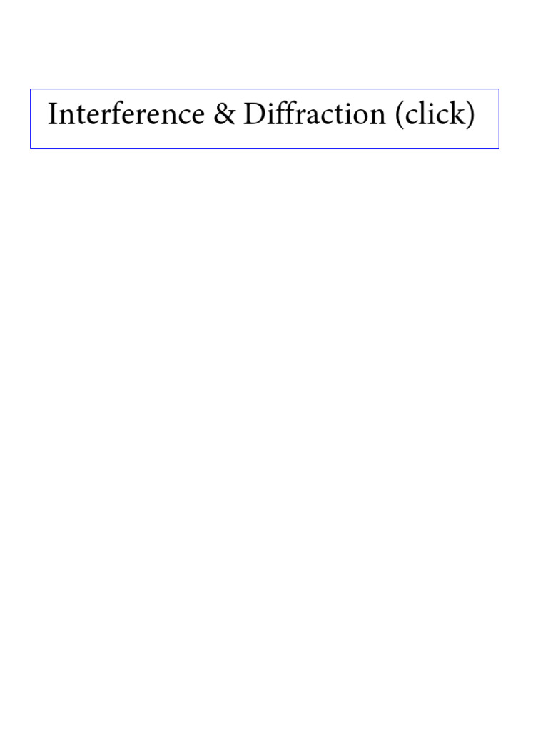 Interference & Diffraction | PDF