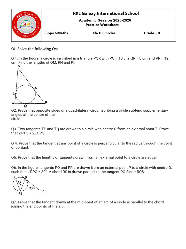 Circle and Triangle Geometry Problems | PDF