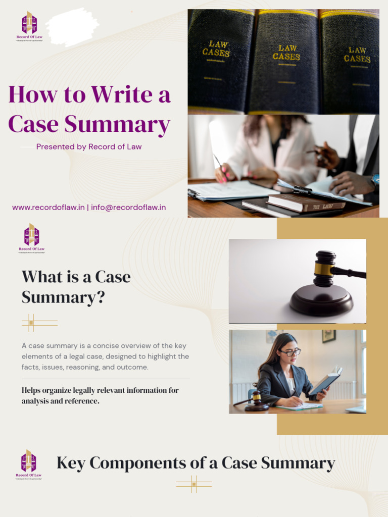 How To Write A Case Summary Record of Law | PDF | Obiter Dictum ...