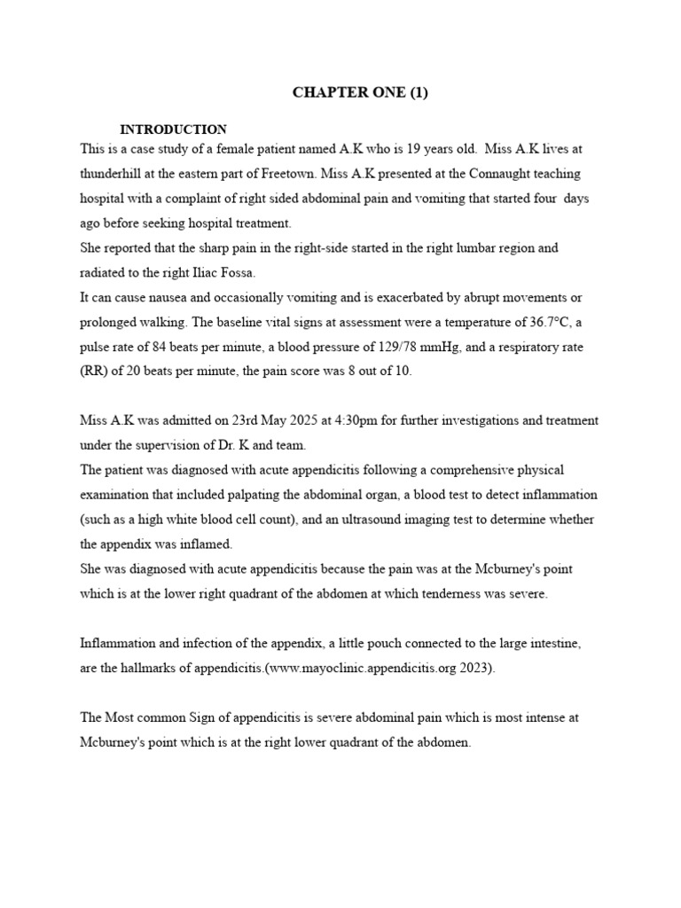 Leaky Appendix Symptoms in Case Study | PDF | Stomach | Small Intestine