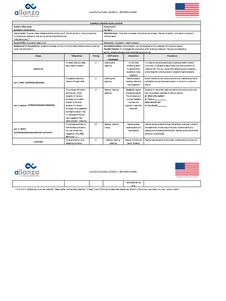 Health Advice Lesson Plan for Preteens | PDF | Lesson Plan | Learning