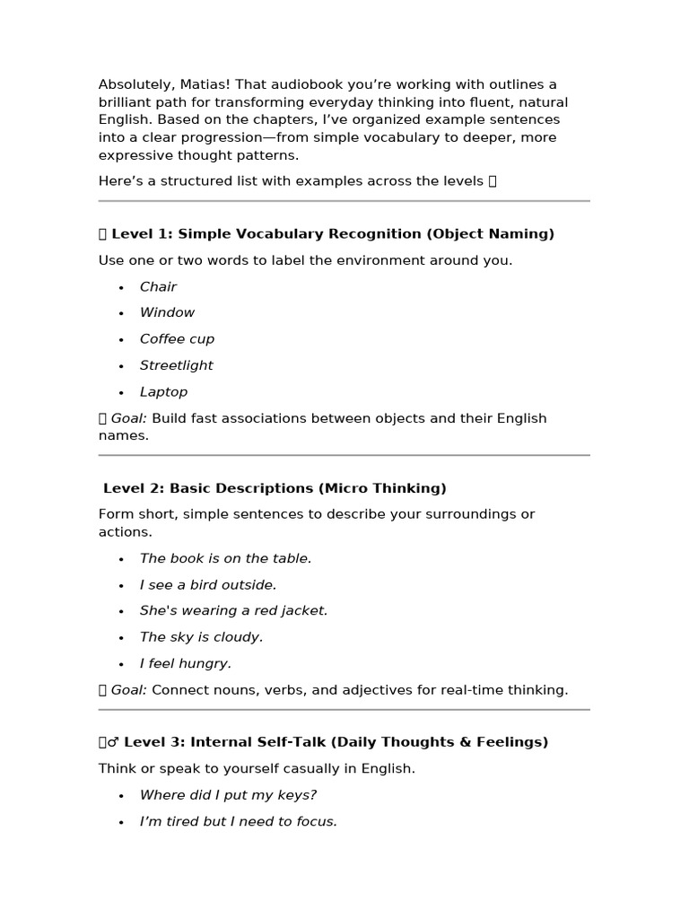 Path For Transforming Everyday Thinking Into Fluent | PDF | English Language | Linguistics