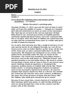 A Schoolgirl's Diary From I AM MALALA | PDF | Malala Yousafzai