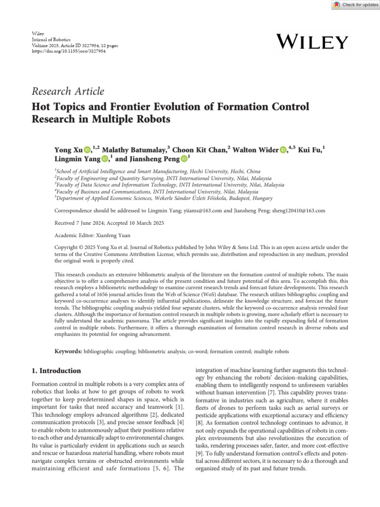 Journal of Robotics - 2025 - Xu - Hot Topics and Frontier Evolution of ...