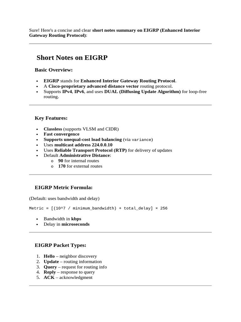 EIGRP | PDF