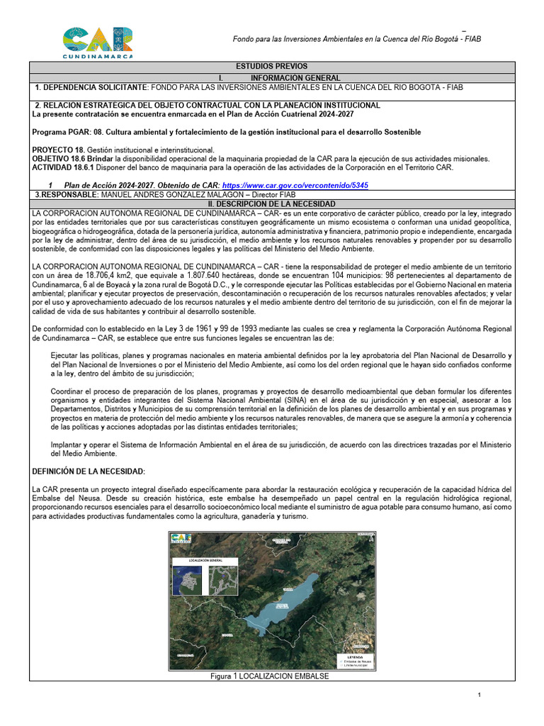 Proyecto de Restauración del Embalse Neusa | PDF | Reservorio ...