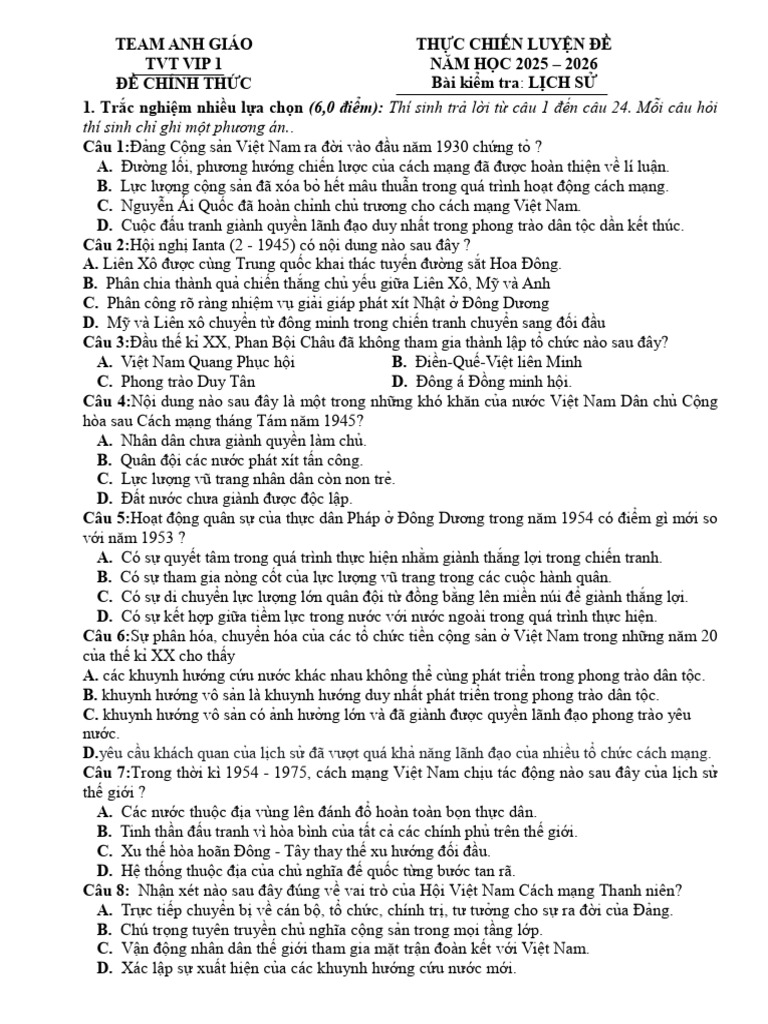 Luyện Đề Thực Chiến Vip 1 | PDF