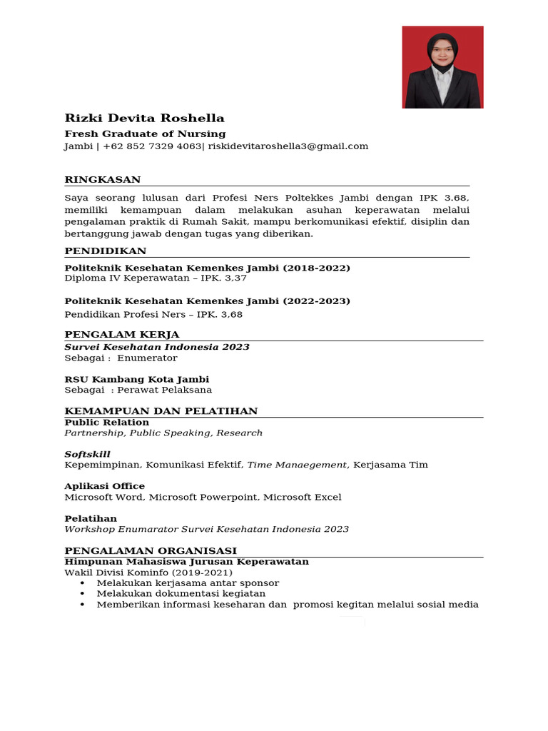 CV Rizki Devita Roshella | PDF