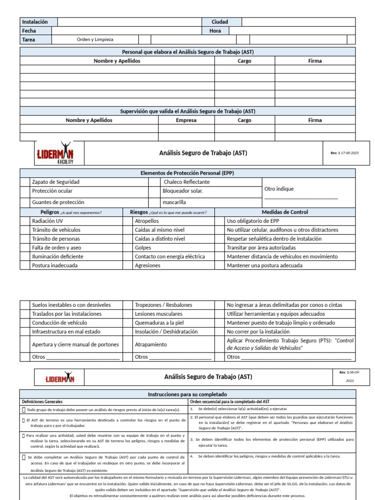 Formato AST Facility | PDF