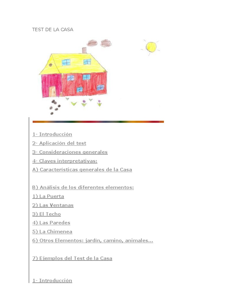 Interpretación del Test de la Casa | PDF | Creatividad | Dibujo