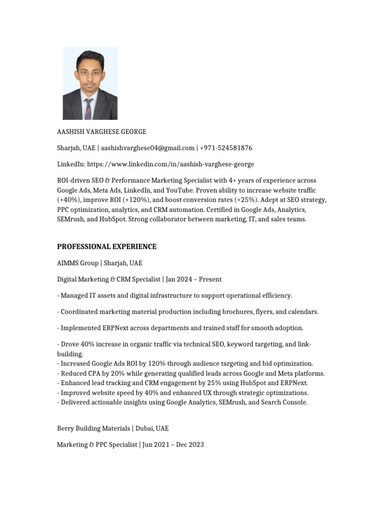 SEO & Marketing Specialist Profile | PDF | Search Engine Optimization ...