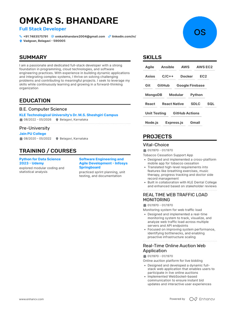 Full Stack Developer Resume Overview | PDF | Computing | Computer ...