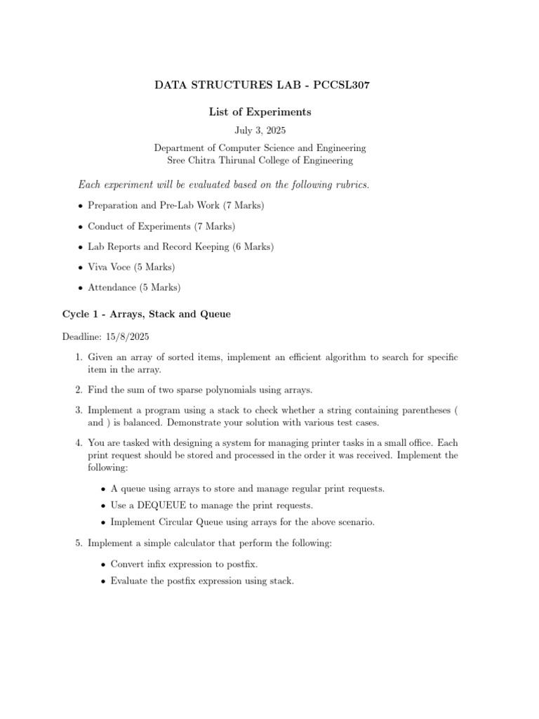 Data Structures Lab Cycle Final-1 | PDF | Queue (Abstract Data Type ...