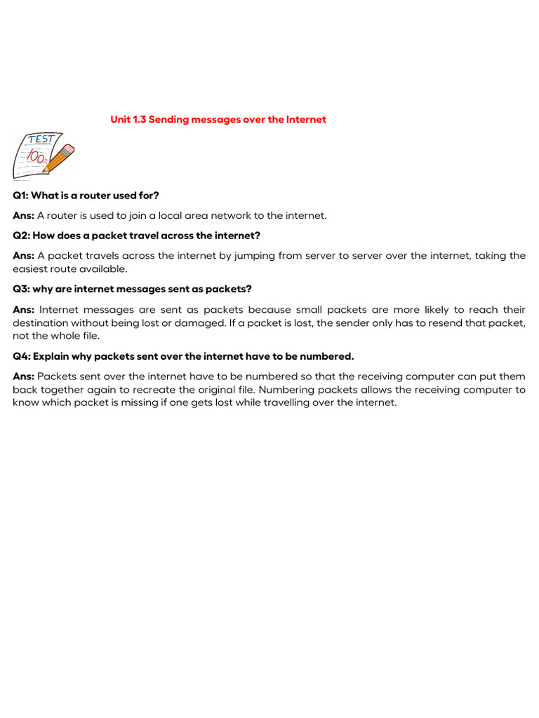 Unit 1.3 Sending Messages Over The Internet | PDF
