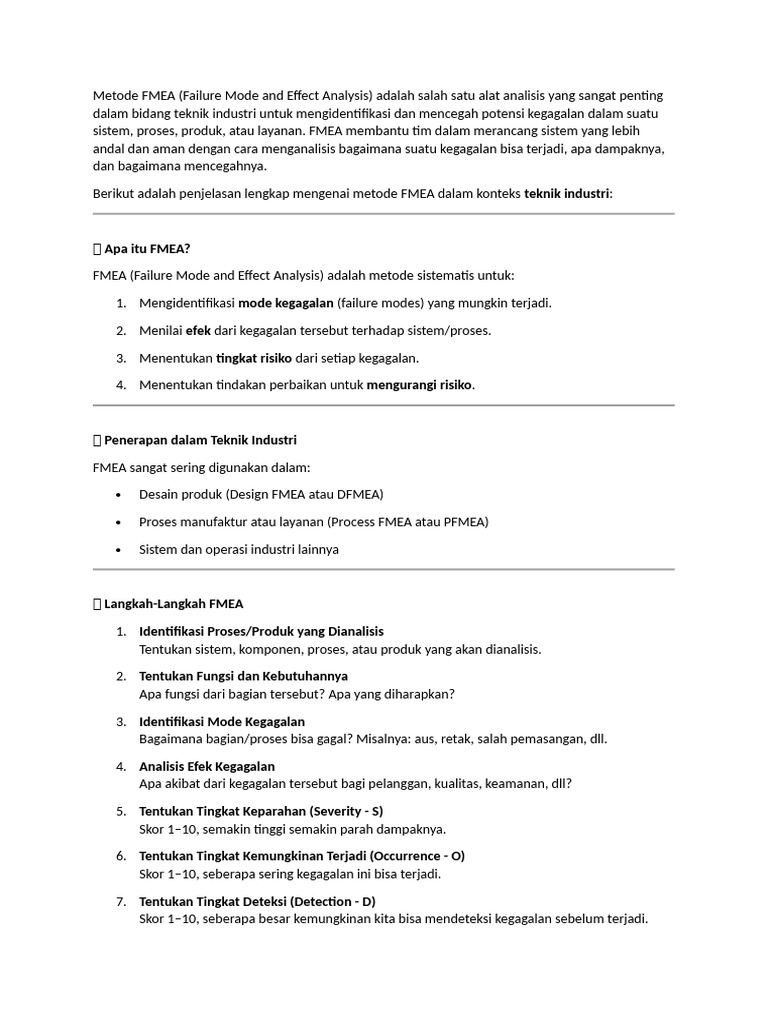 Metode FMEA | PDF