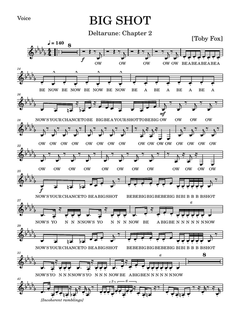 Big Shot Sheet Music for Deltarune | PDF