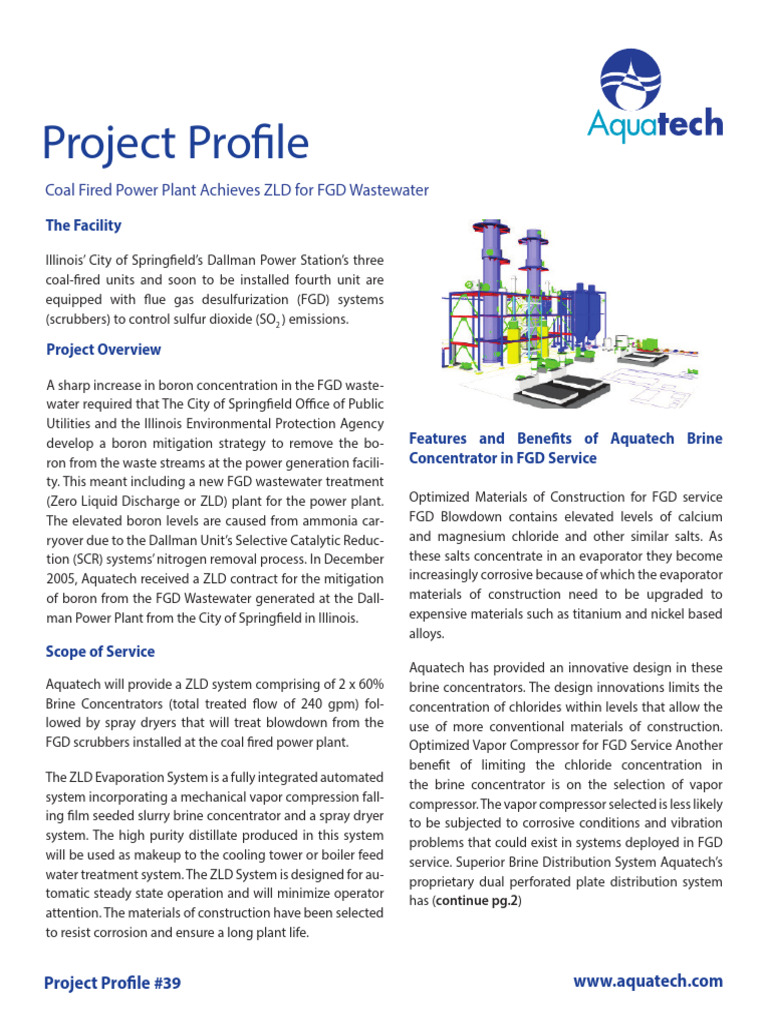 ZLD System for Boron Mitigation in FGD Wastewater | PDF | Chemistry ...