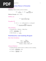 Stoichiometry Formula Sheet | PDF