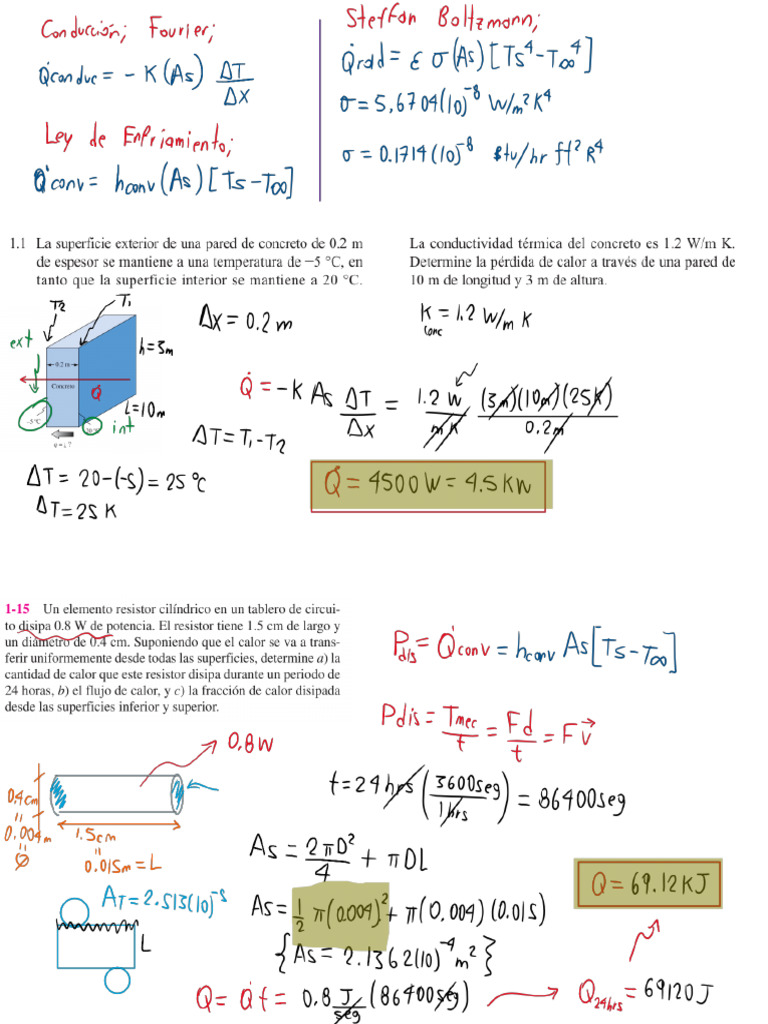 Asesorìa Transferencia de Calor Ejercicios Introductorios | PDF