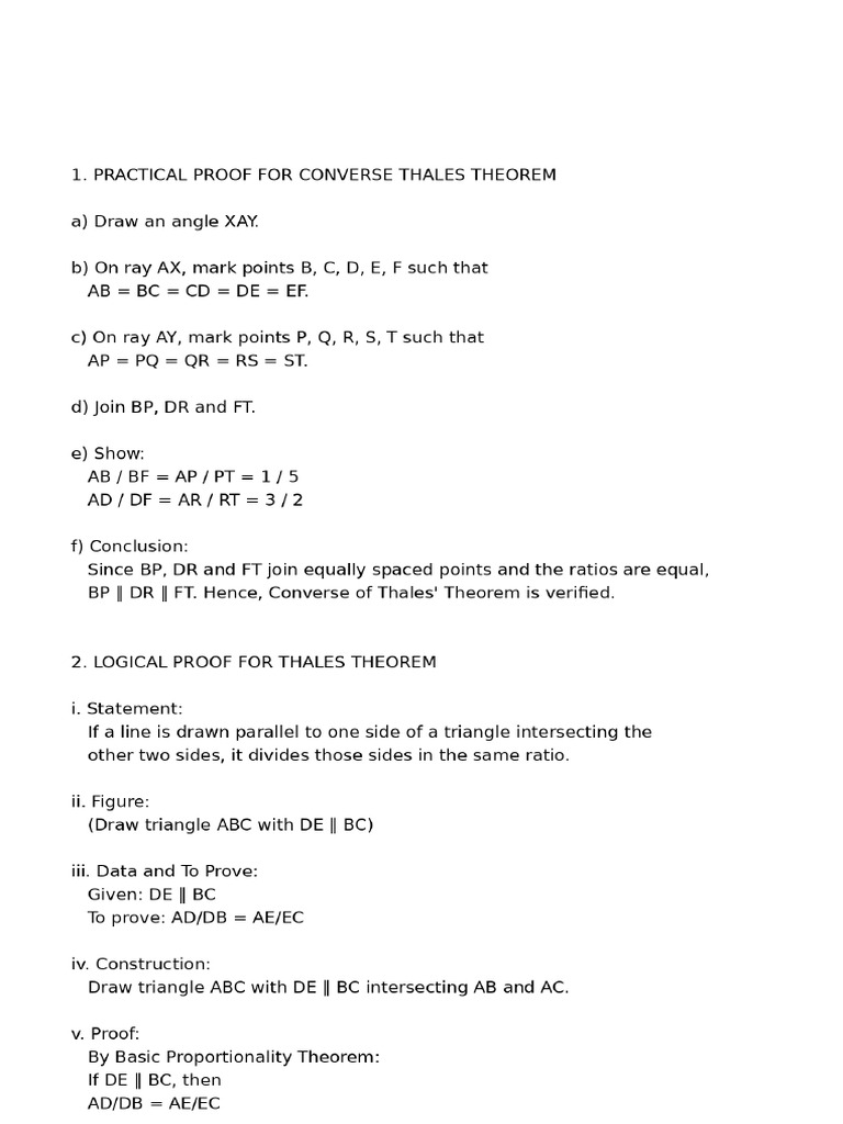 Thales Theorem Complete | PDF
