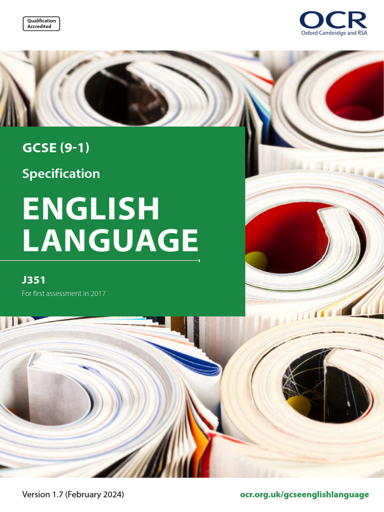 OCR Specification-Accredited-Gcse-English-Language-J351 | PDF ...