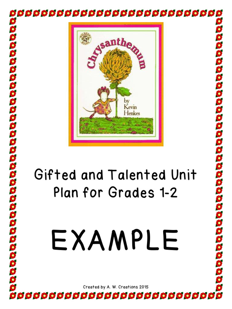 Gifted and Talented Unit Plan For Grades 1-2: Example | PDF ...