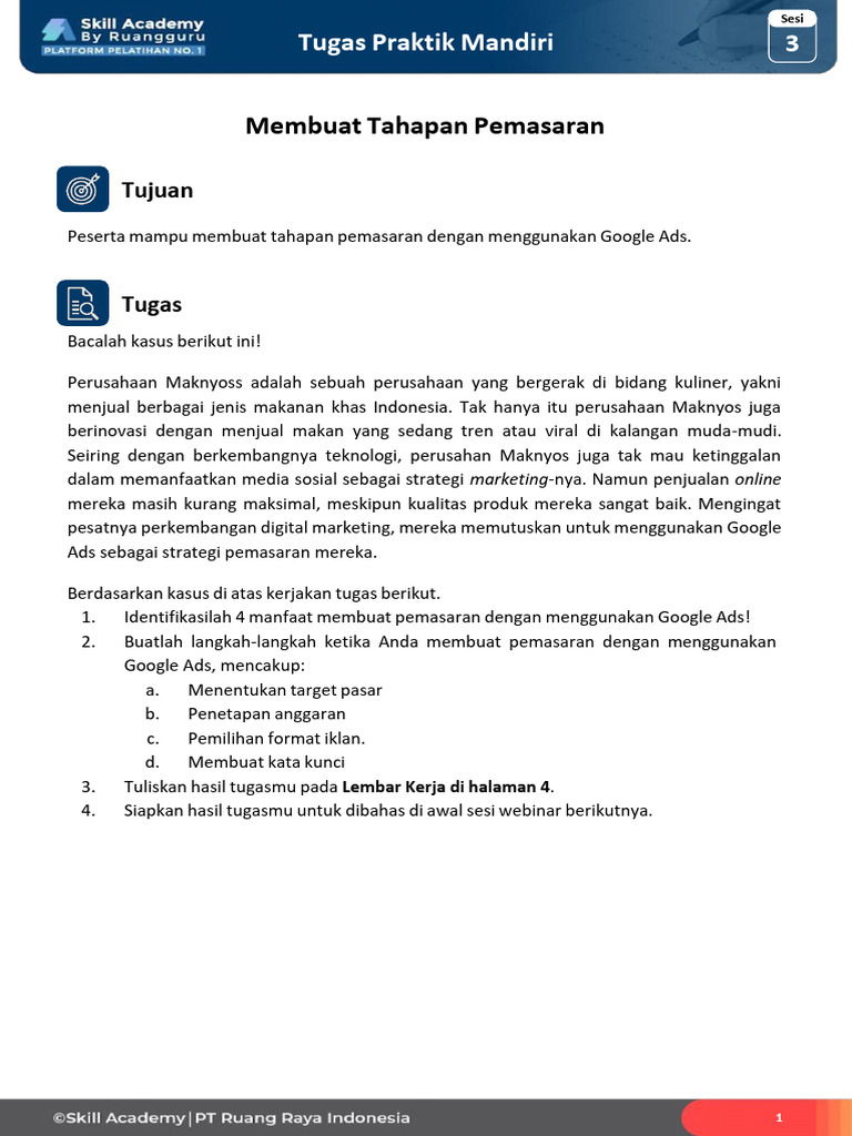 TPM 1 Membuat Tahapan Pemasaran - Oktora Wijayanti | PDF