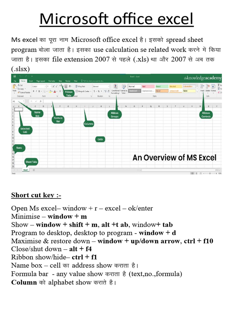 Microsoft Office Excel Start | PDF