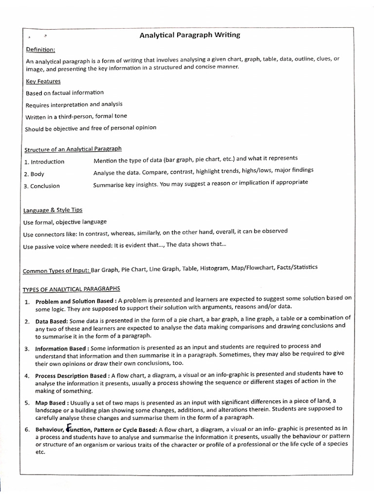English Analytical Paragraph Writing | PDF