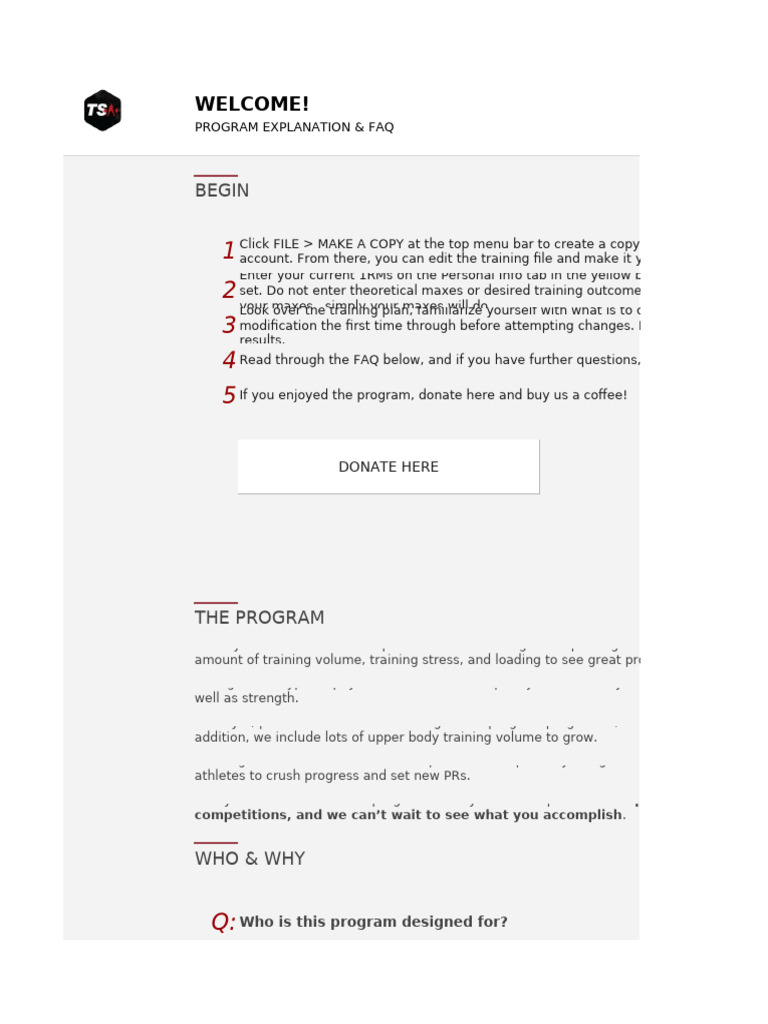 TSA Beginner Approach Powerlifting Week 1 - 13 | PDF | Weight Training ...