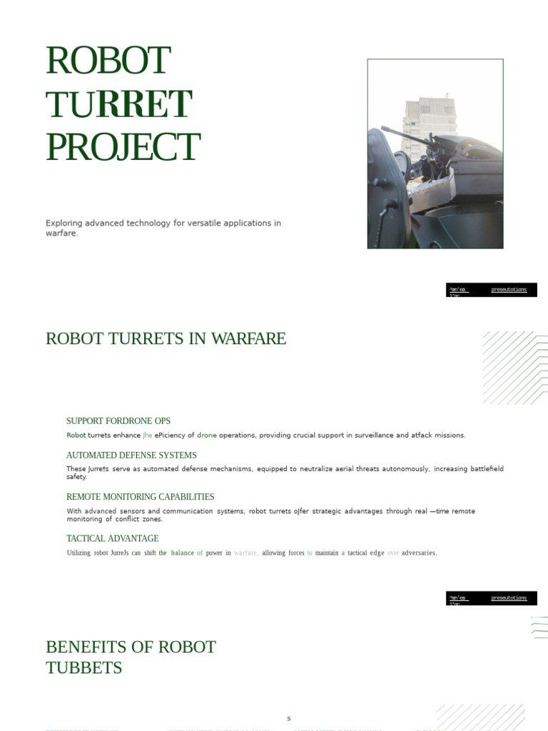 Robot Turret Project Presentation | PDF | Surveillance | Robot