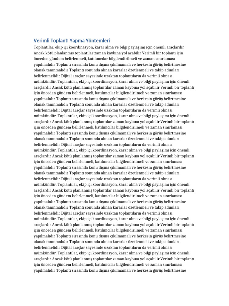 Verimli Toplantı Yapma Yöntemleri - 200 Cumle | PDF
