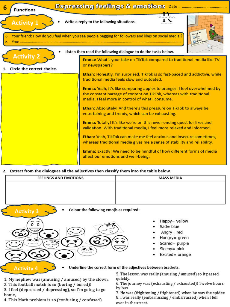 Expressing Feelings & Emotions U6 1bac | PDF | Psychology | Emotions